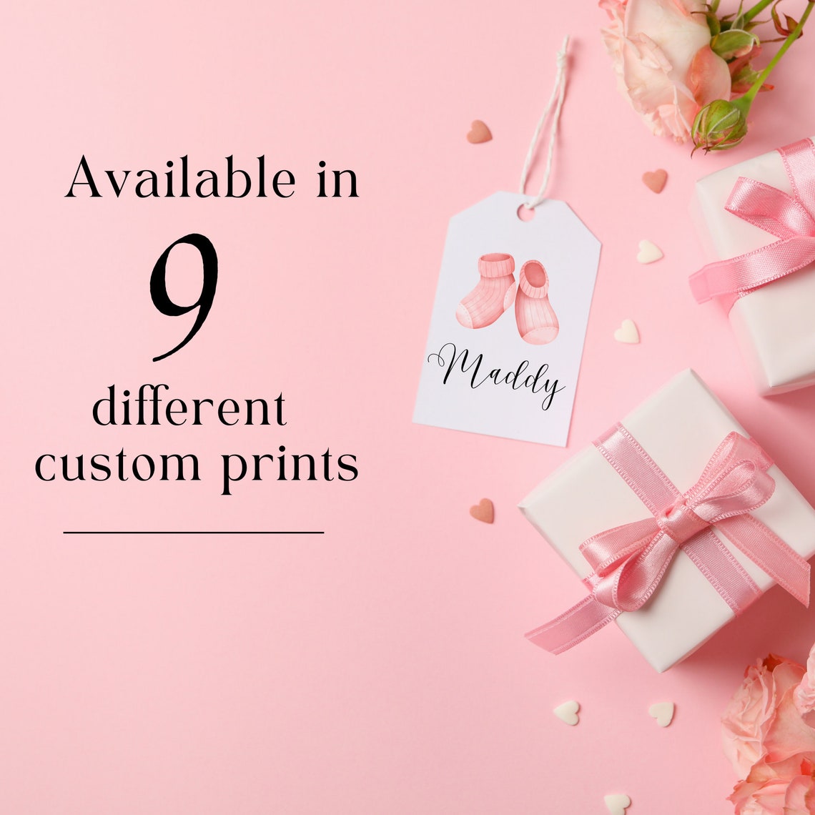 Editable Baby Shower Girl Tags Instant Download - Etsy