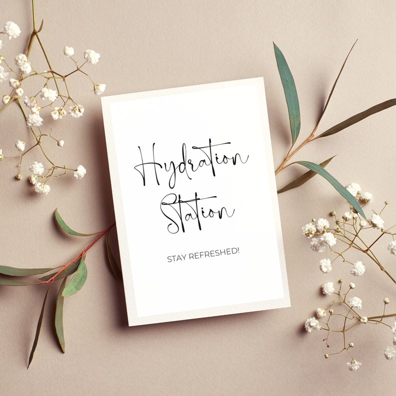 PRINTABLE Hydration Station Sign, Water Station Poster, Baby Shower ...