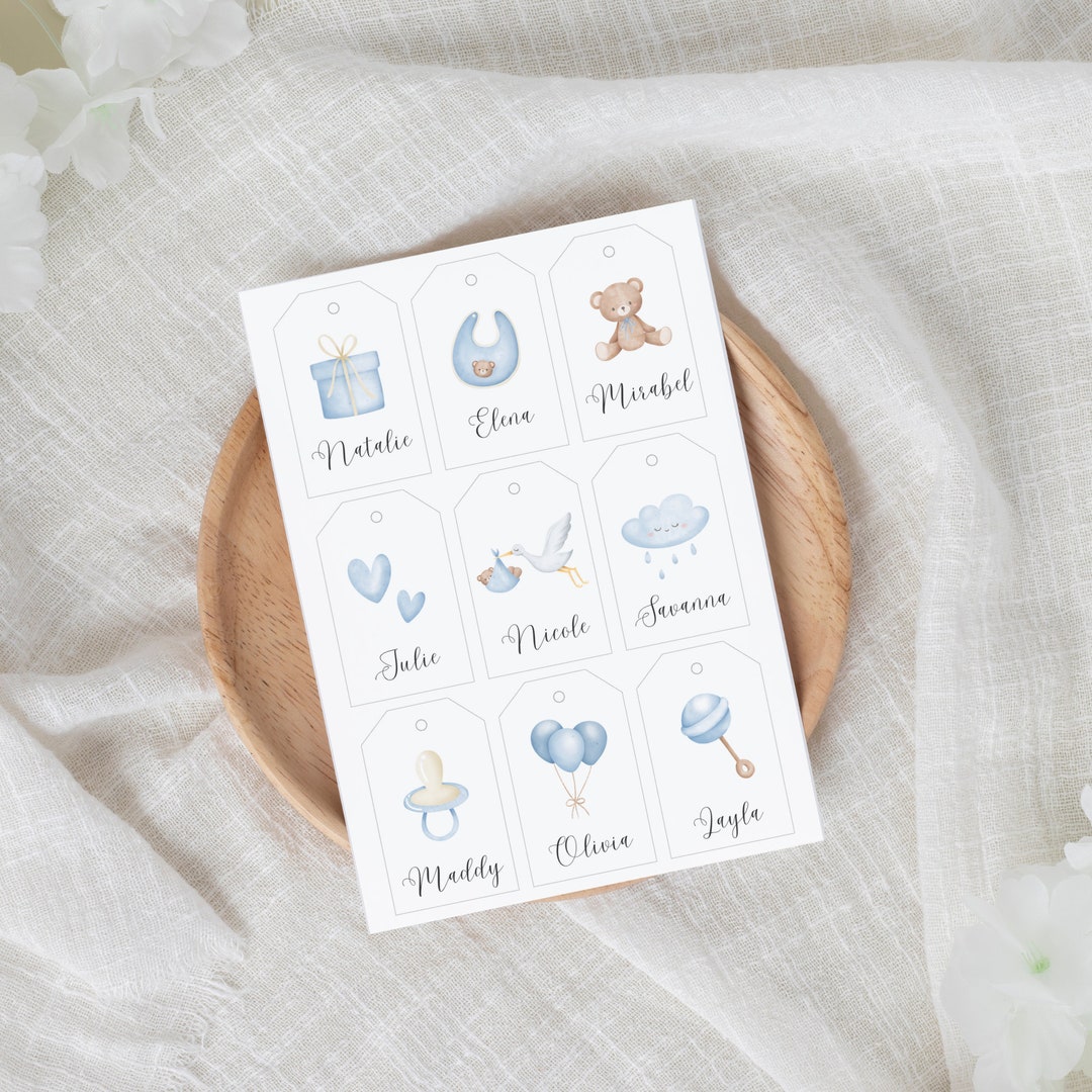 Editable Baby Shower Boy Tags Instant Download - Etsy