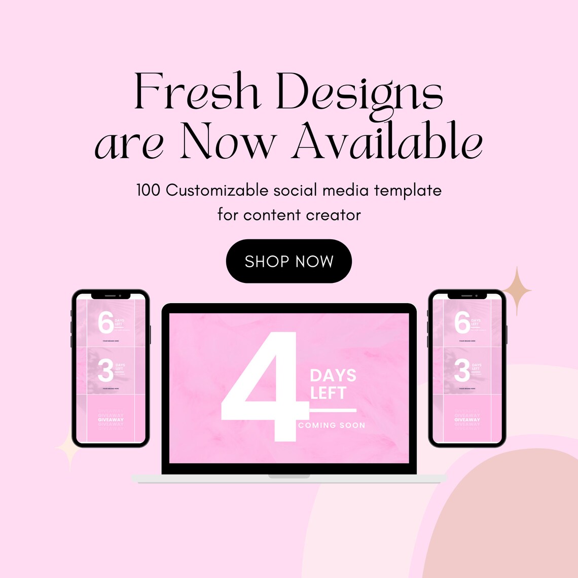 Editable Pink Social Media Launch Templates I Instagram Canva Template ...