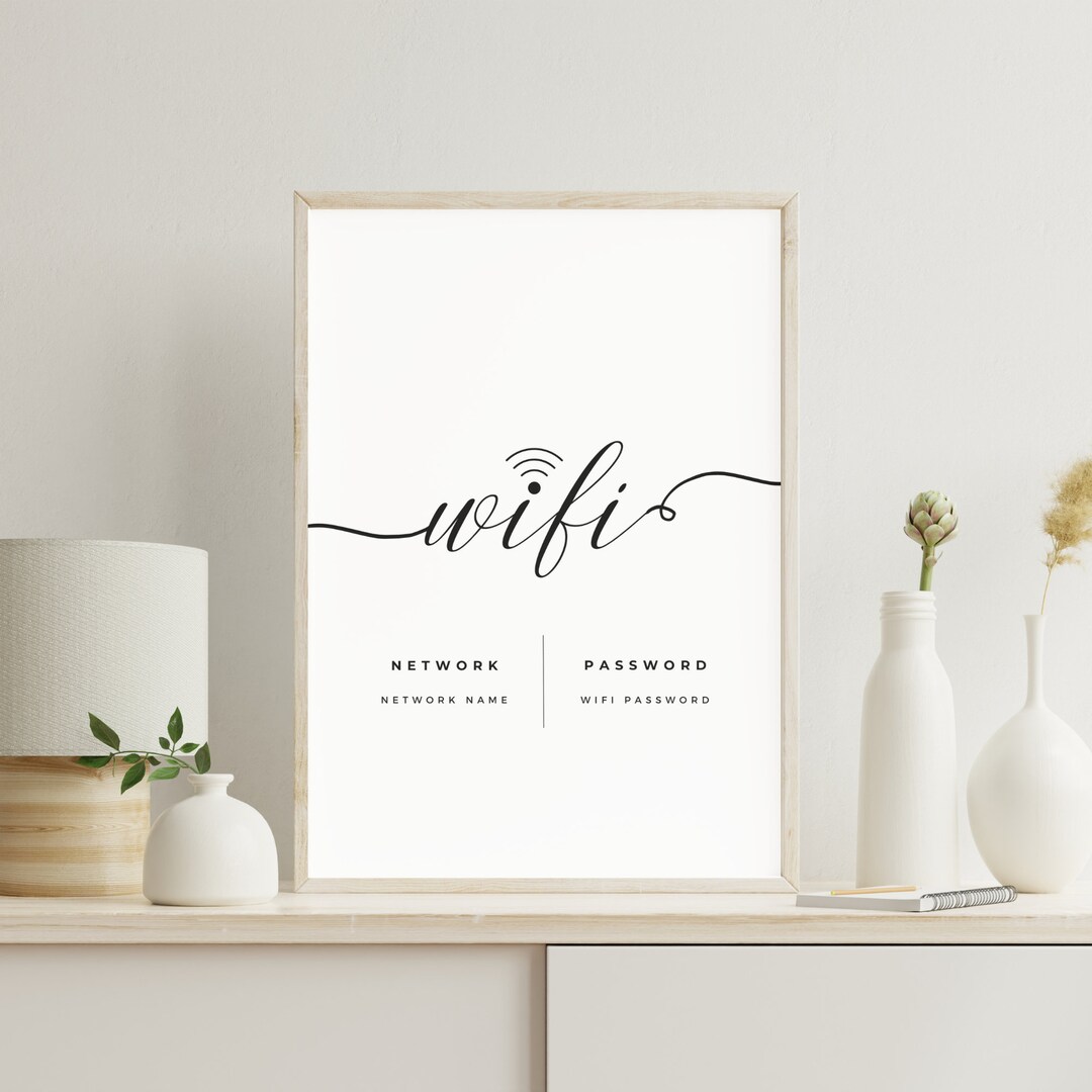 WIFI Login Sign, Printable Wifi Sign, Wifi Password Sign, Wifi Username ...