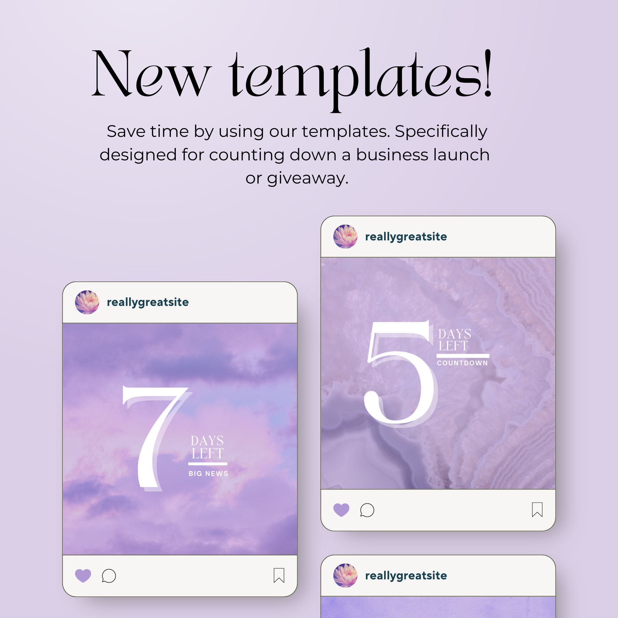 Editable Countdown to Launch Purple Instagram Feed Posts - Etsy