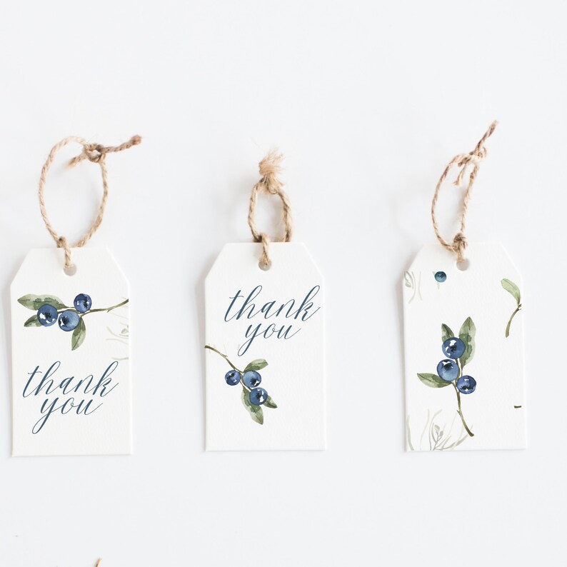 Blueberry Baby Shower Thank You Tags: Berry Sweet Favors (printable PDF ...
