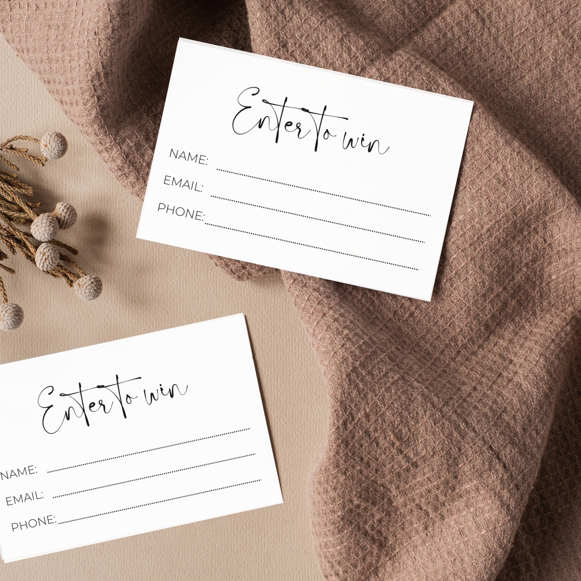 PRINTABLE Raffle Ticket Template, Enter to Win Giveaway, Personalized ...