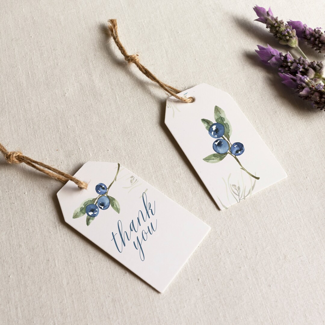 Blueberry Baby Shower Thank You Tags: Berry Sweet Favors (printable PDF ...