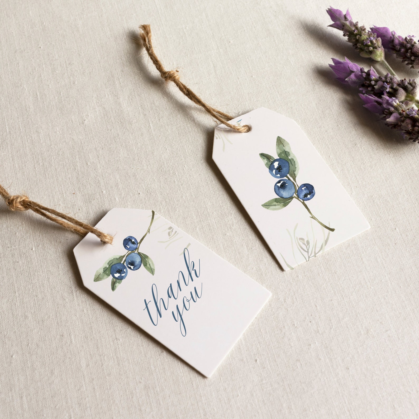 Blueberry Baby Shower Thank You Tags: Berry Sweet Favors (printable PDF ...