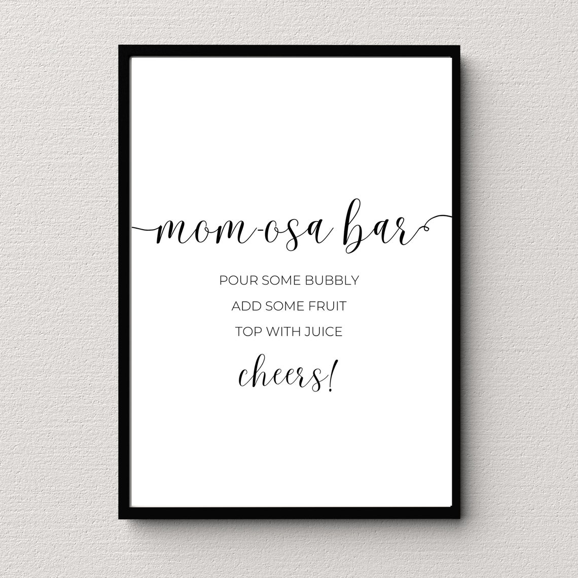 Black Calligraphy Mom-osa Poster, 8 X 10 Digital Download, Printable ...