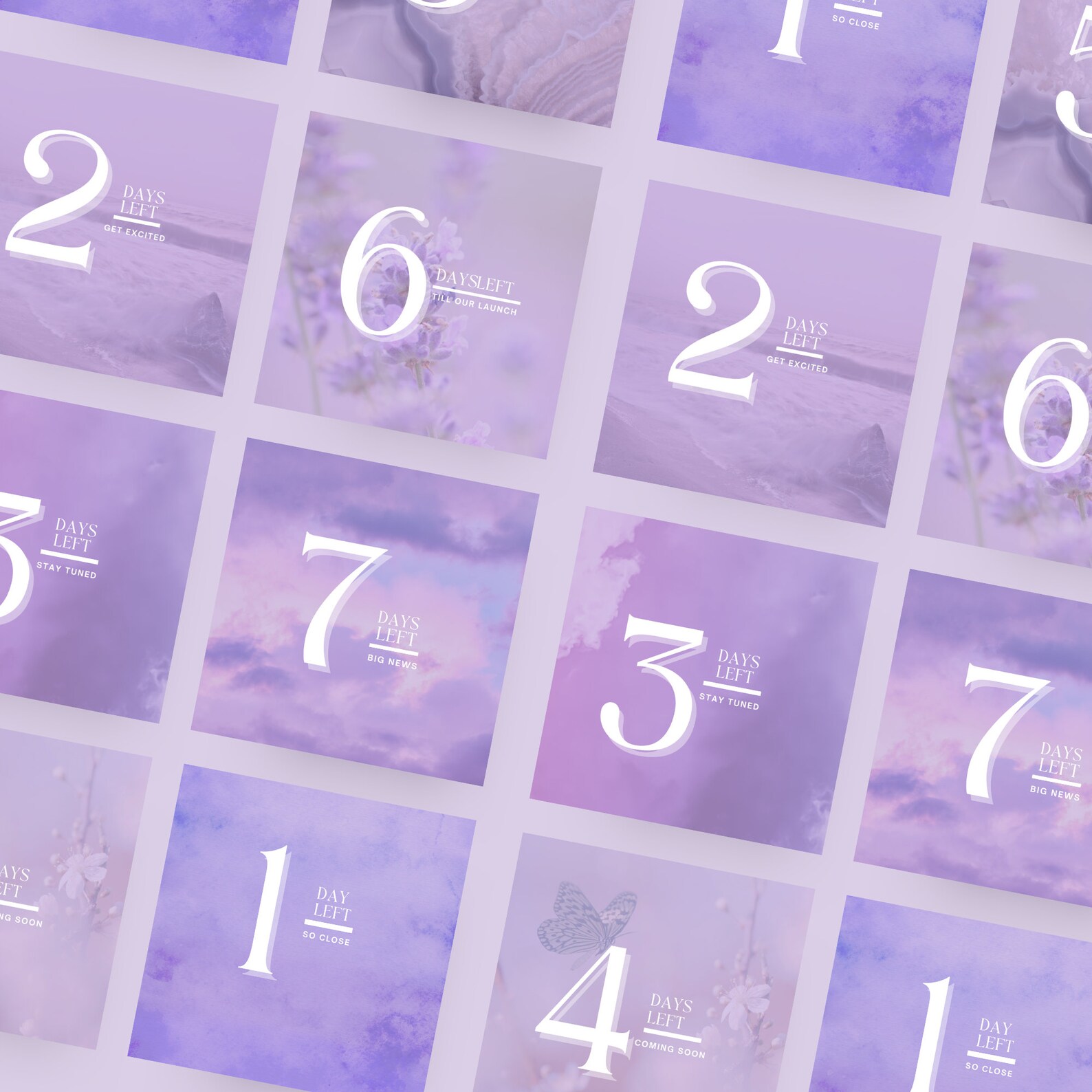 Editable Countdown to Launch Purple Instagram Feed Posts - Etsy