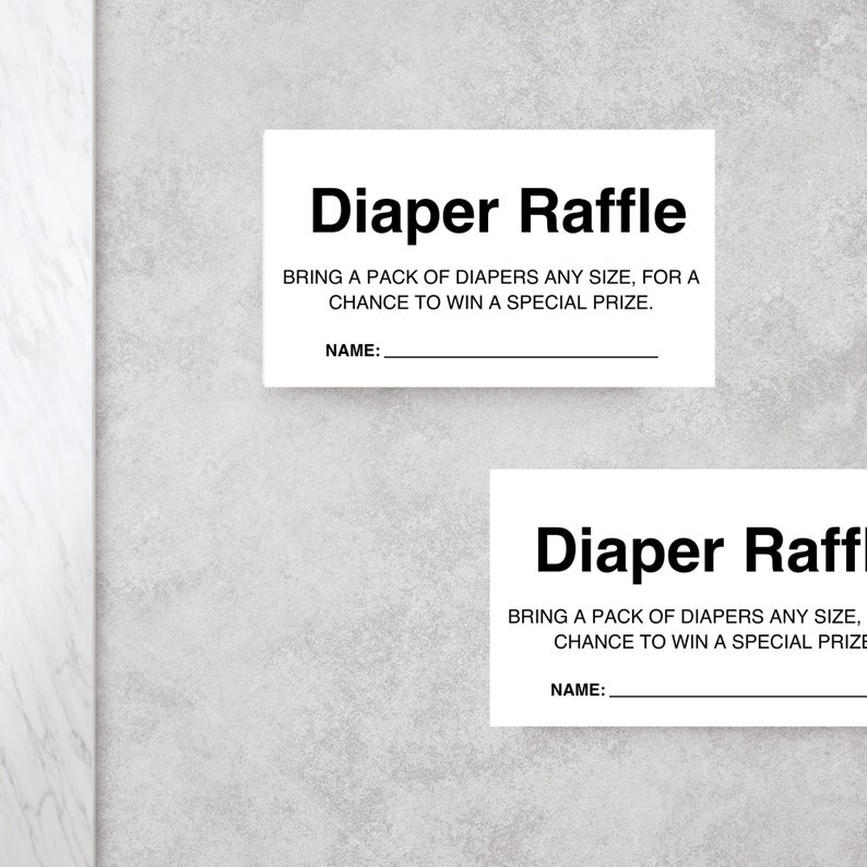 Printable Diaper Raffle Ticket, Baby Shower Games, Instant Download - Etsy