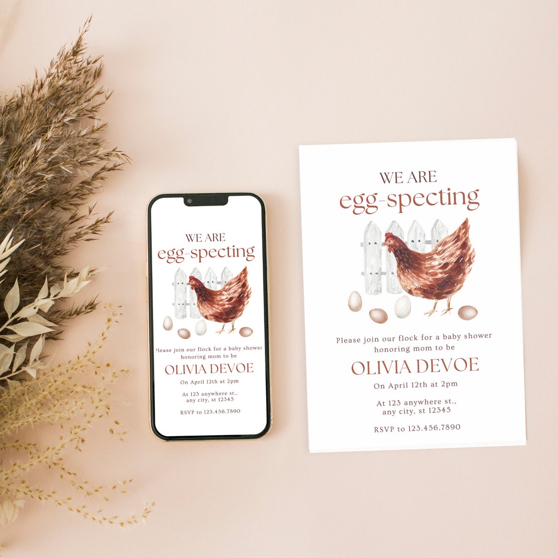 Chicken Invitation, Editable Template, Chickens and Eggs, Farm ...