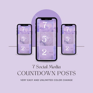 Editable Countdown to Launch Purple Instagram Feed Posts - Etsy