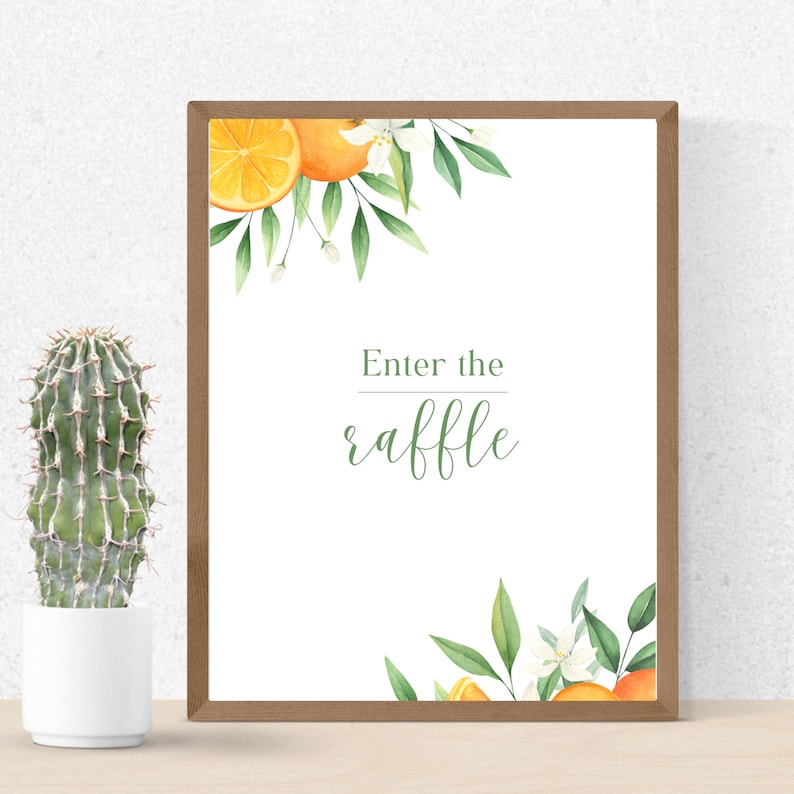 Enter the Raffle Sign, 8 X 10 Digital Download, Printable PDF, Cutie ...