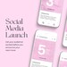 Editable Pink Social Media Launch Templates I Instagram Canva Template ...