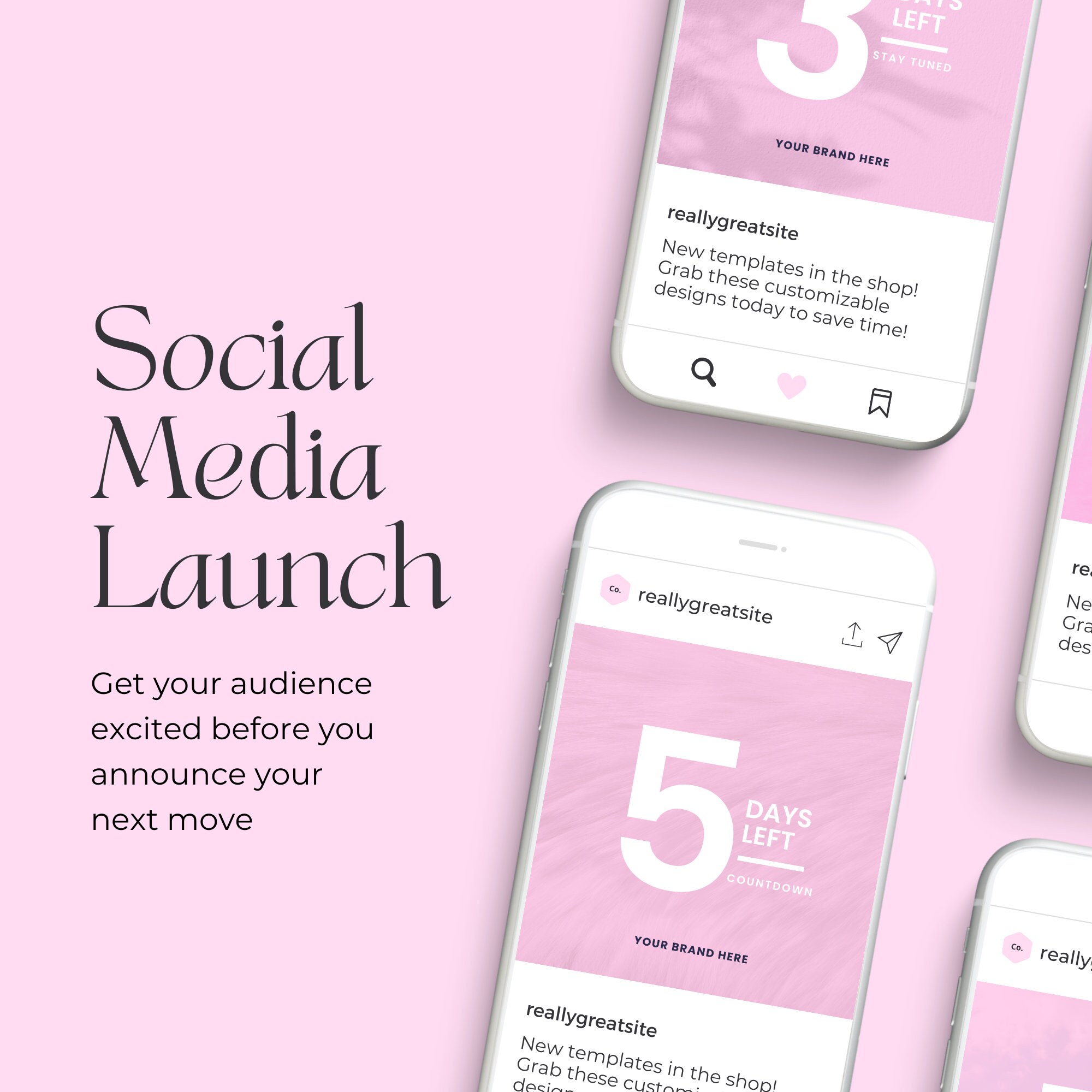 Editable Pink Social Media Launch Templates I Instagram Canva - Etsy
