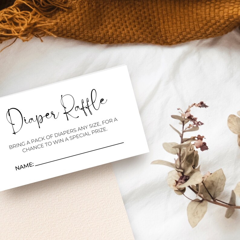 Printable Diaper Raffle Ticket and Sign Template (digital Download) - Etsy
