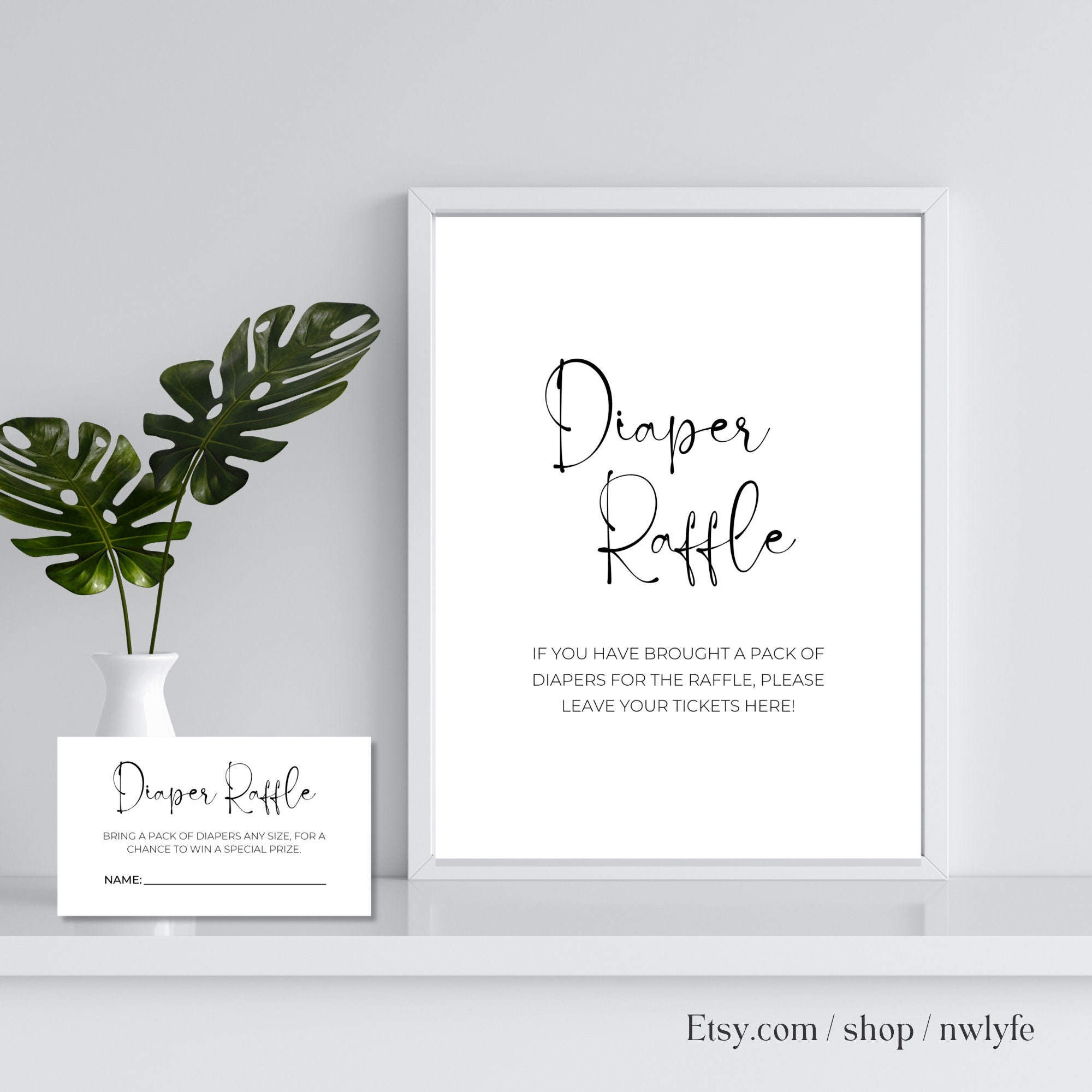 Printable Diaper Raffle Ticket and Sign Template (digital Download) - Etsy