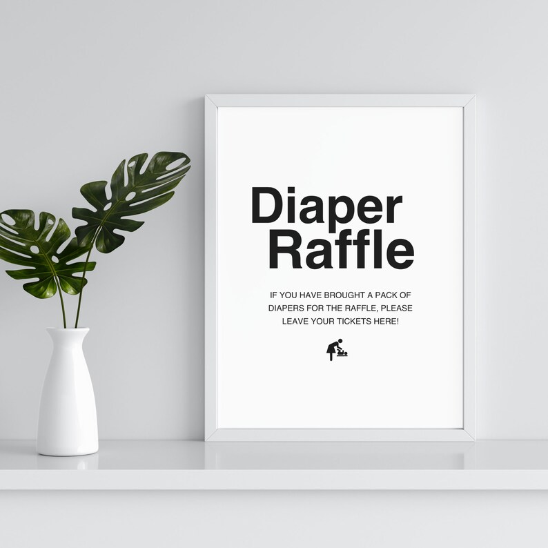 Funny Diaper Raffle Poster, 8 X 10 Digital Download, Printable, Baby ...