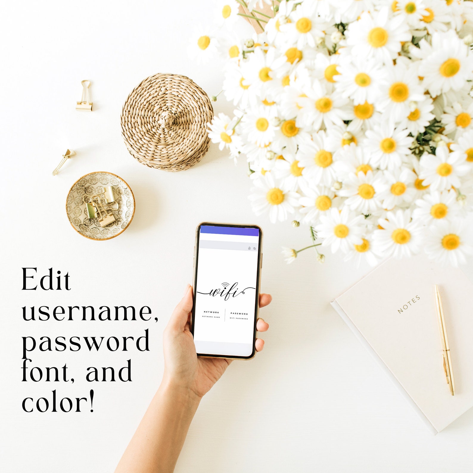 Gold WIFI Login Sign, Printable Wifi Sign, Wifi Password Sign, Wifi ...