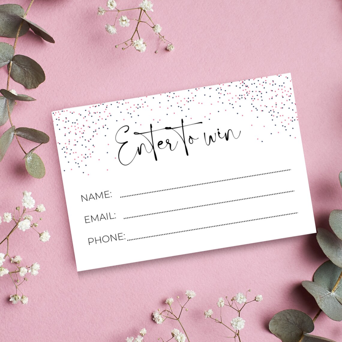 PRINTABLE Raffle Ticket Template, Enter to Win Giveaway, Digital ...