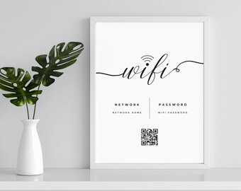 Gold WIFI Login Sign, Printable Wifi Sign, Wifi Password Sign, Wifi ...