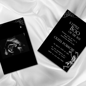 Editable A Little Boo on the Way Black Baby Shower Invitation ...