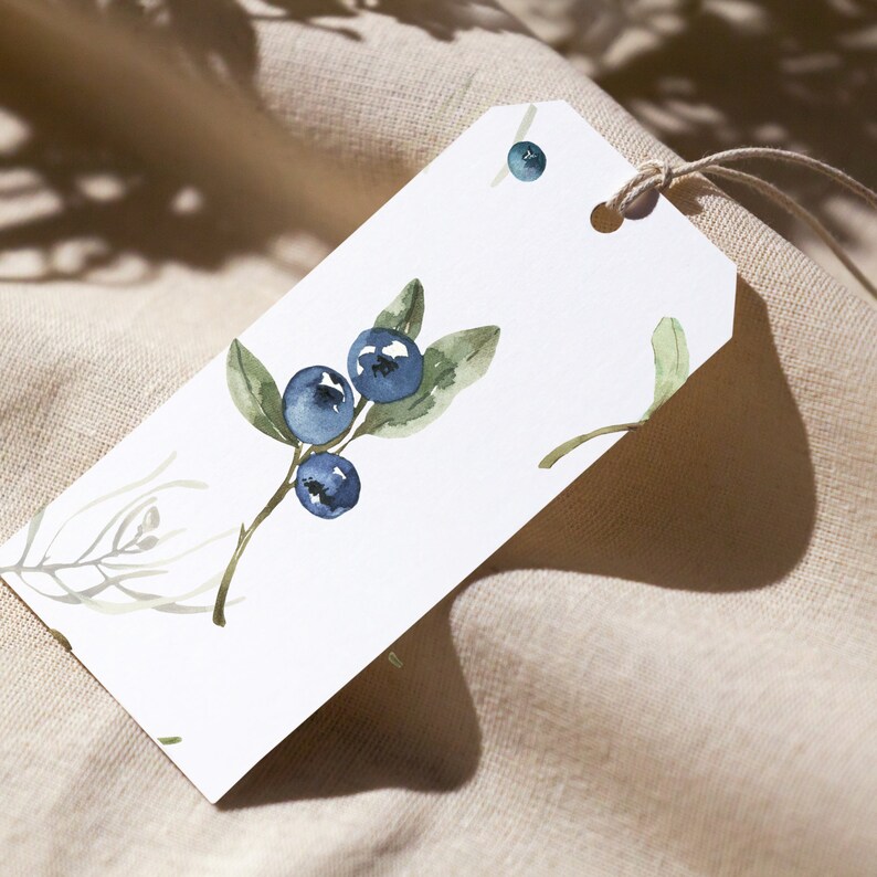 Blueberry Baby Shower Thank You Tags: Berry Sweet Favors (printable PDF ...