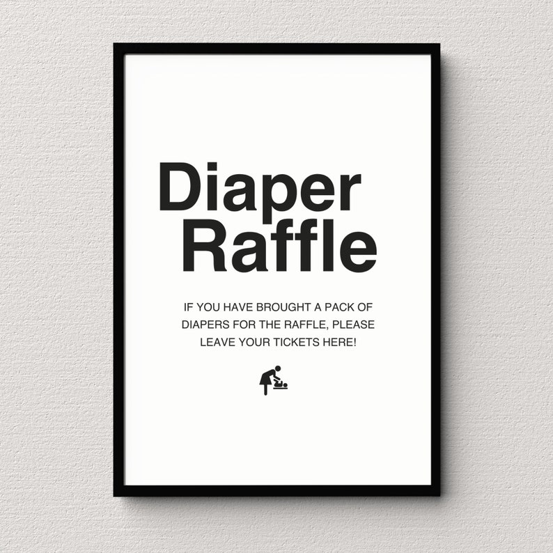 Funny Diaper Raffle Poster: Baby Shower Game Sign (digital Download) - Etsy