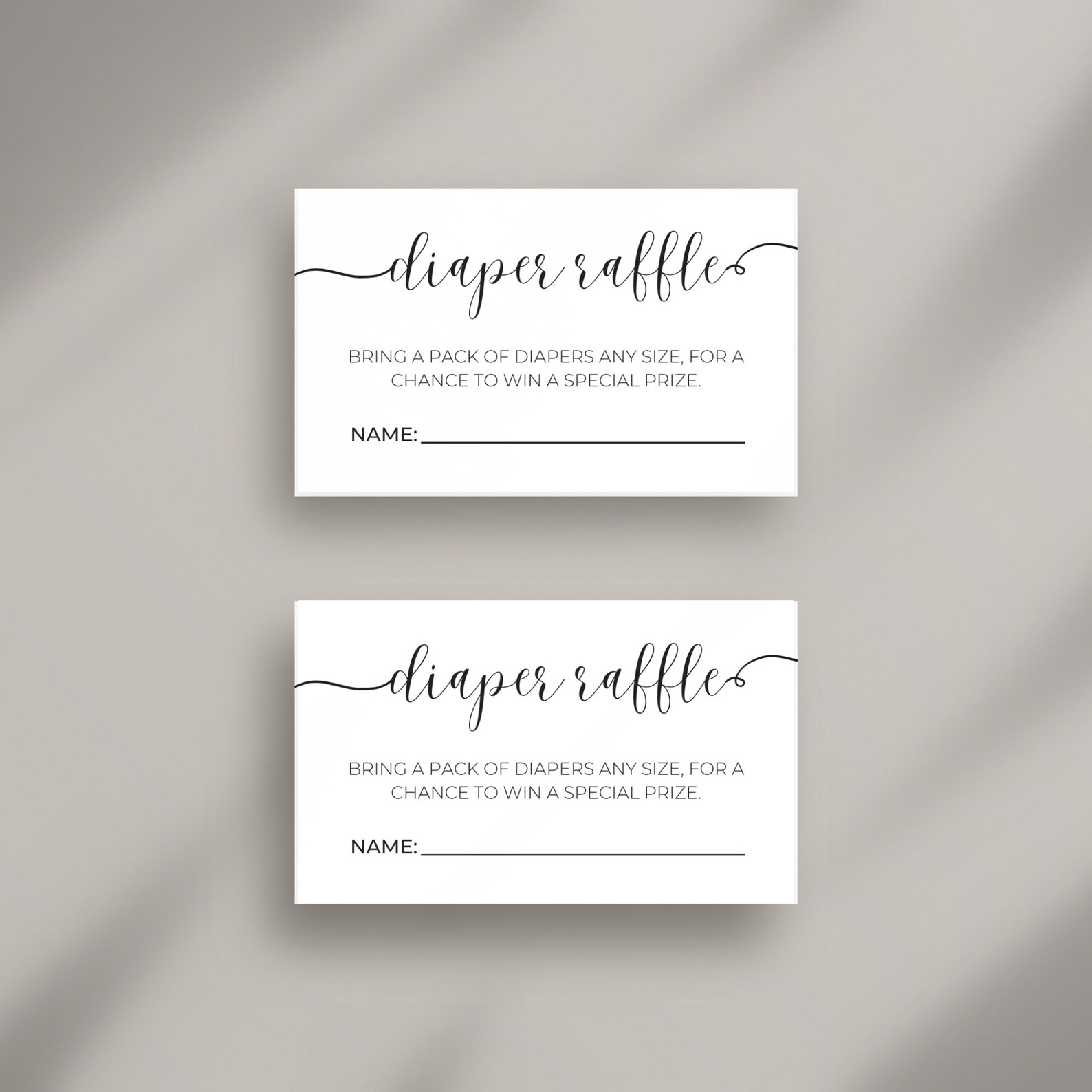 Printable Diaper Raffle Ticket, Instant Download, Baby Shower Games - Etsy