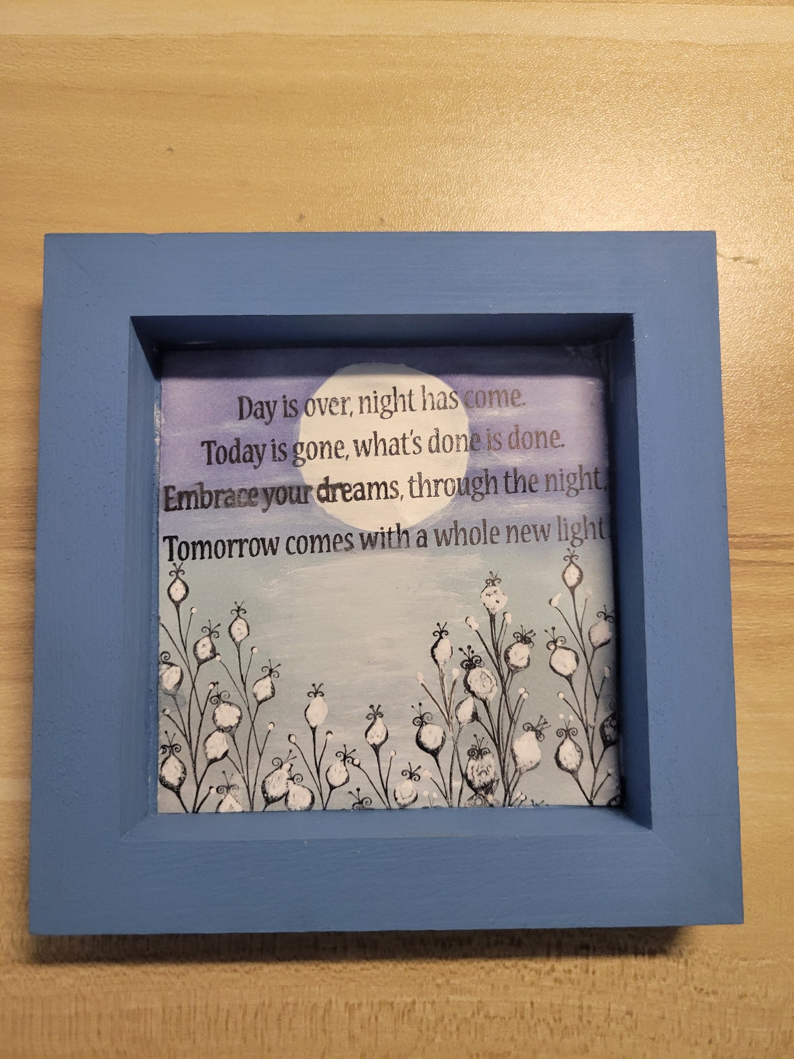 Inspirational Poem Blue Wood Framed Lavinia Stamps - Etsy