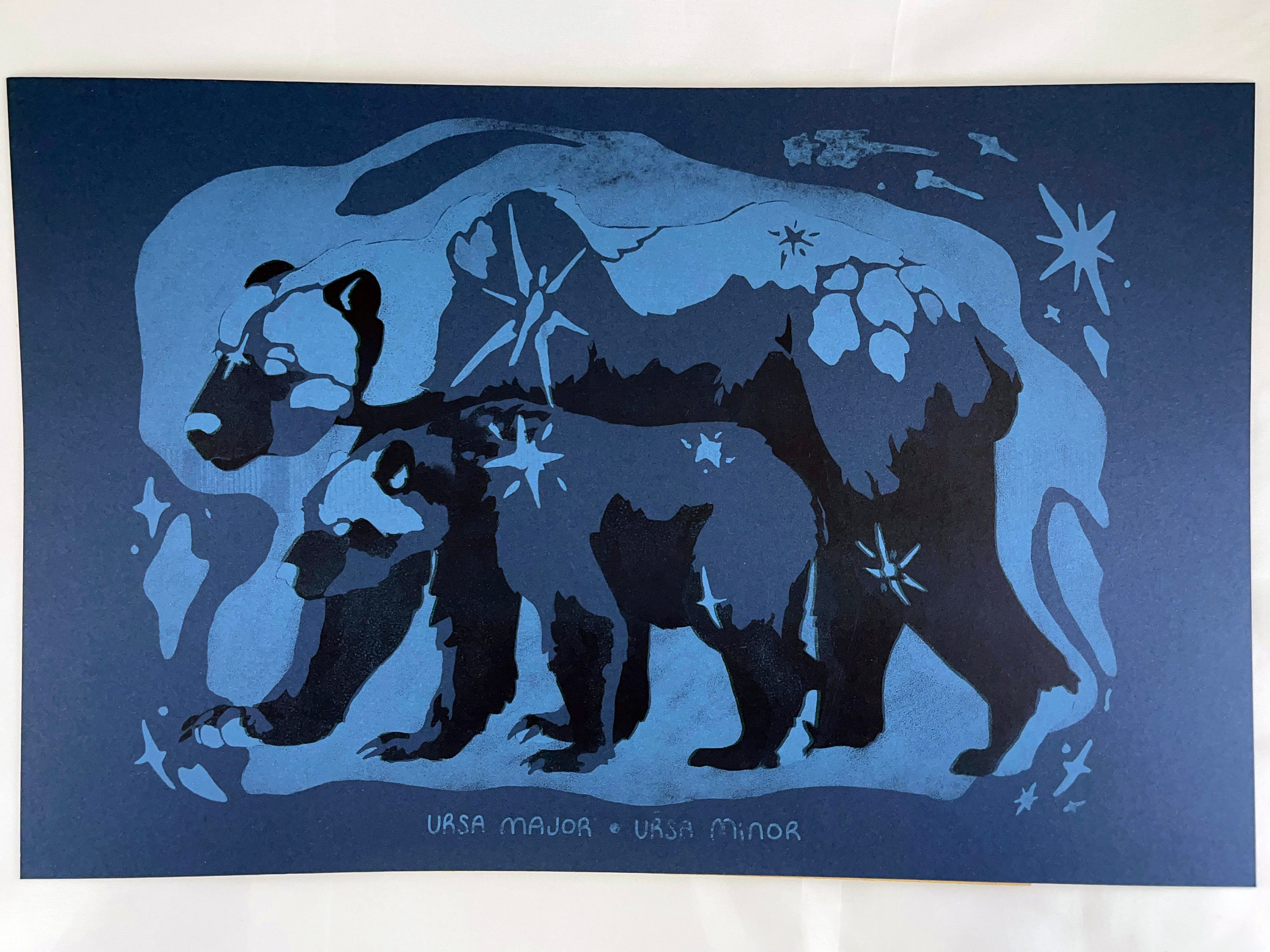 Ursa Major & Ursa Minor Bears Risograph Print - Etsy
