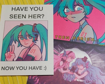 SAW Hatsune Miku X Billy the Puppet A5 Glitter Art Print Vocaloid Saw ...