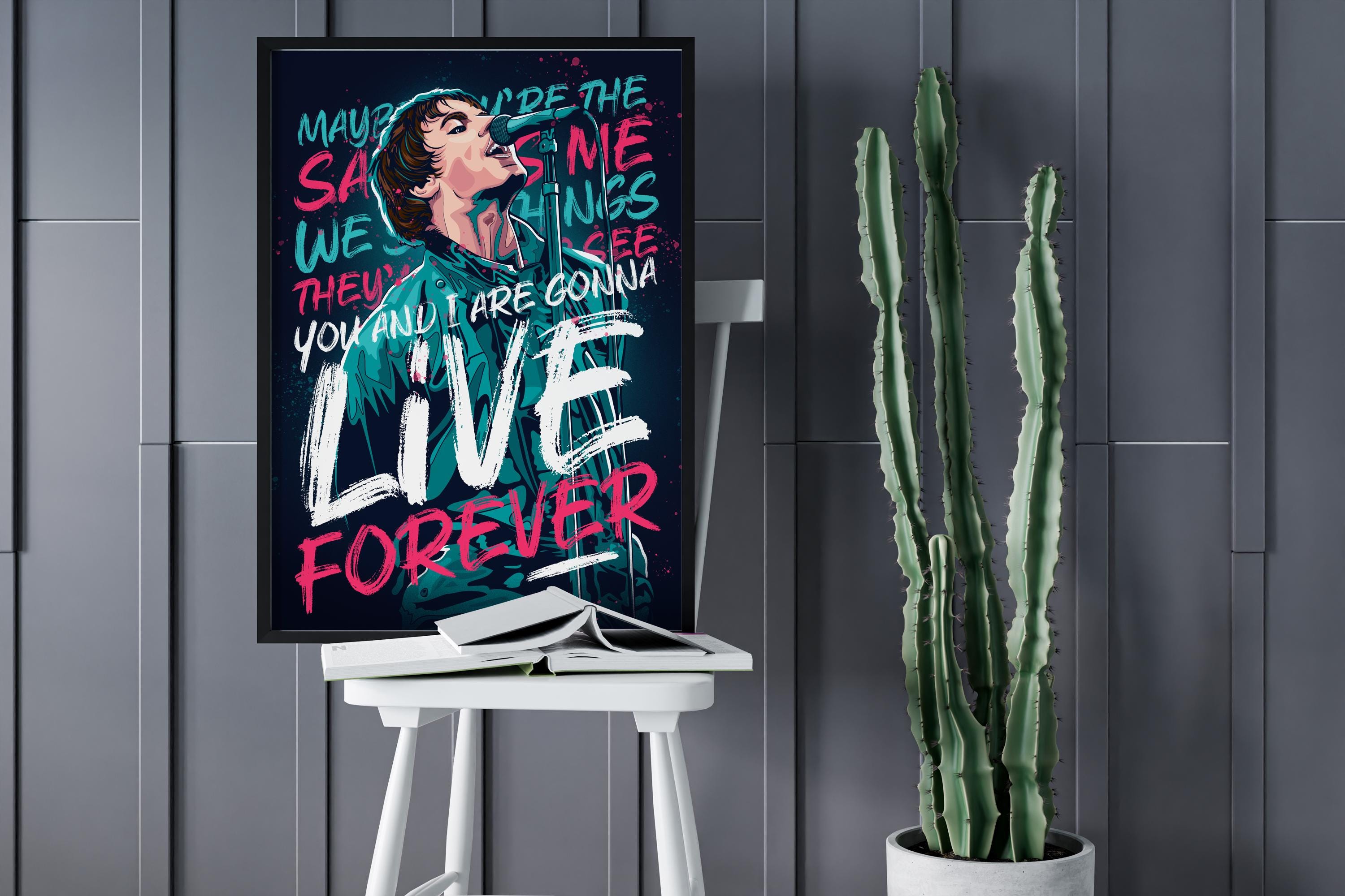 Live Forever, Liam Gallagher, Oasis Poster Print - Etsy