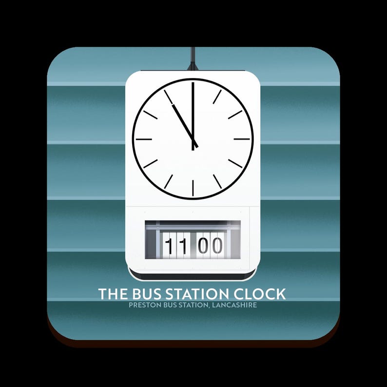 The Bus Station Clock Coaster - Etsy