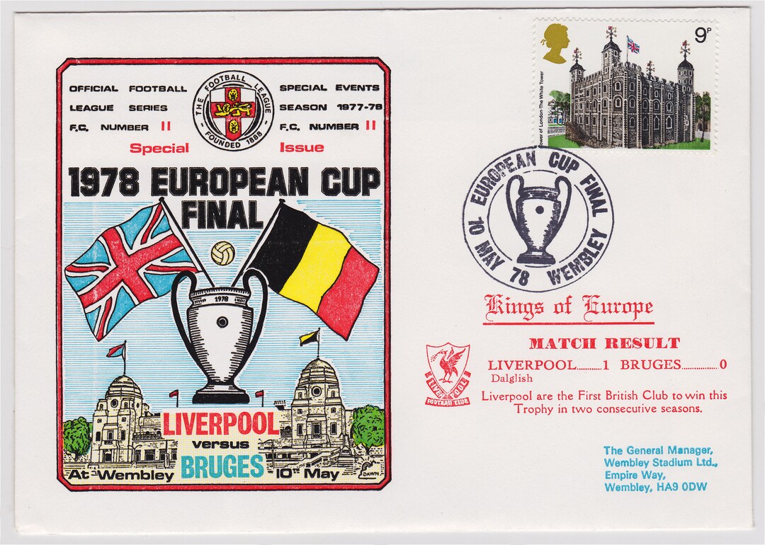 1978 European Cup Final - First Day Cover. Football Interest, Belgium ...