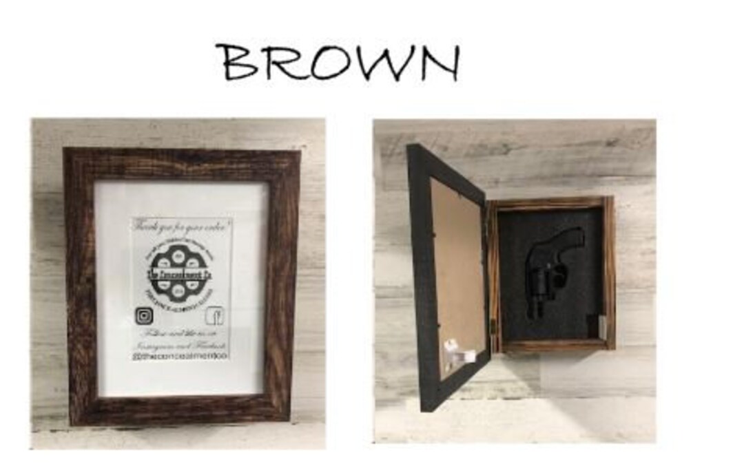Hidden Gun Storage Concealment Picture Frame With Mat for 8x10 or 5x7 ...