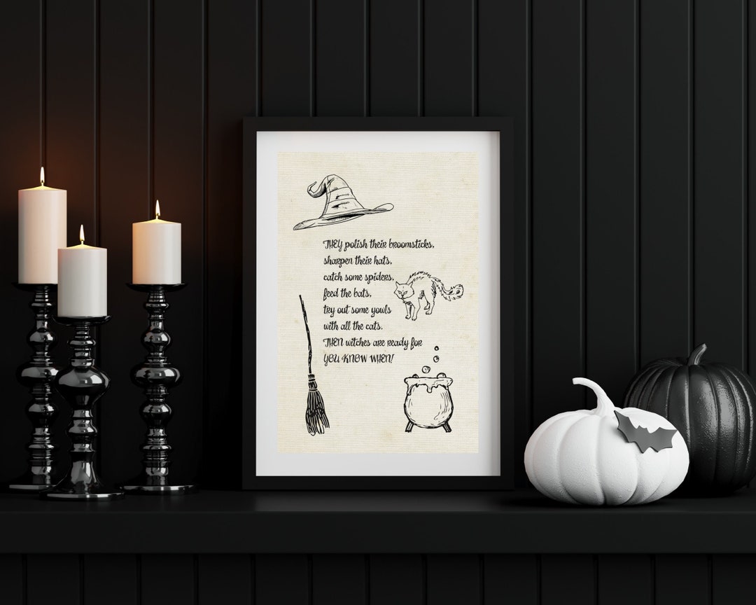 Halloween Printable Art, Witchy Poem, Halloween Poem, Witch Art ...