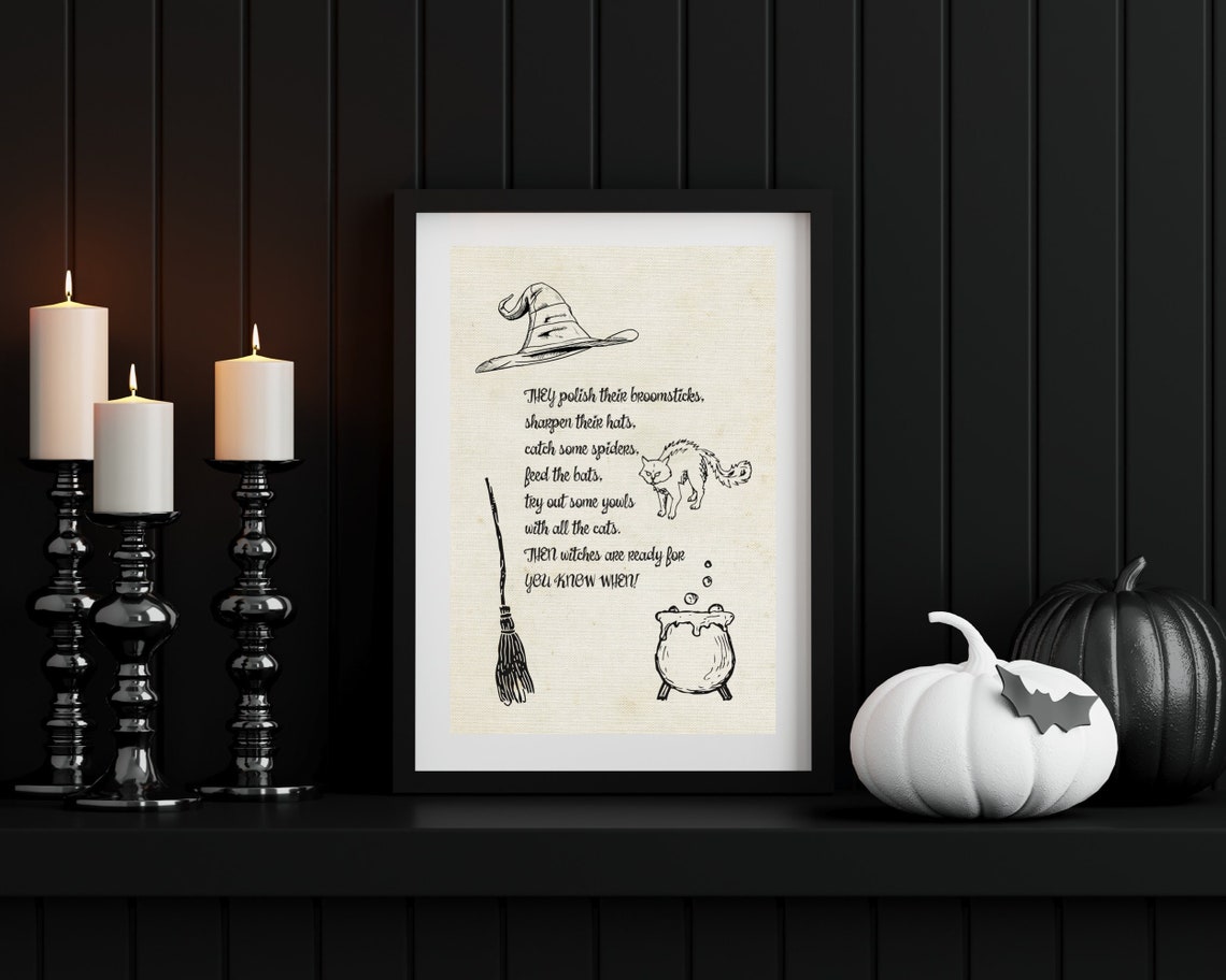 Halloween Printable Art, Witchy Poem, Halloween Poem, Witch Art ...