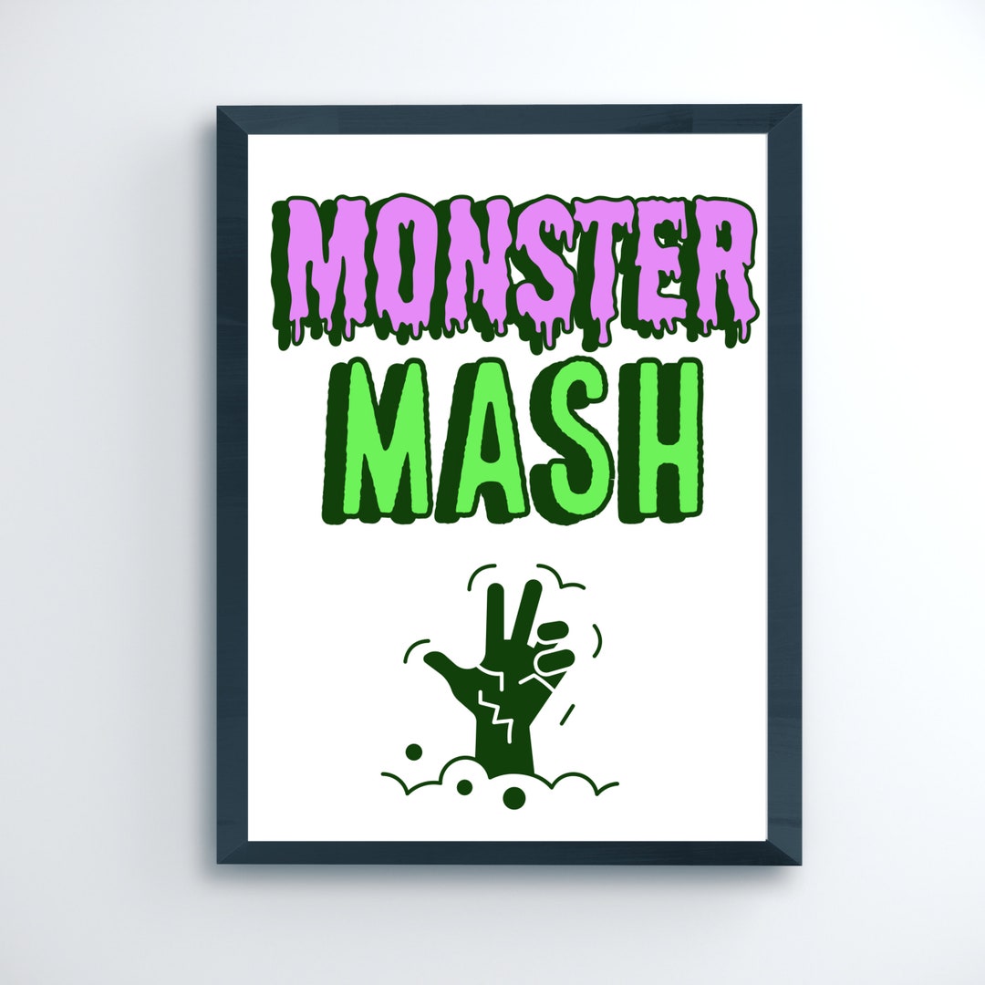 Halloween Printable Art, Monster Mash Art, Monster Mash Poster, Digital ...