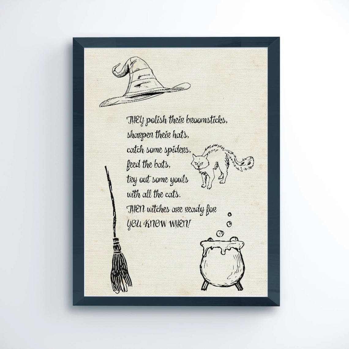 Halloween Printable Art, Witchy Poem, Halloween Poem, Witch Art ...