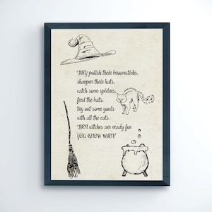 Halloween Printable Art, Witchy Poem, Halloween Poem, Witch Art ...