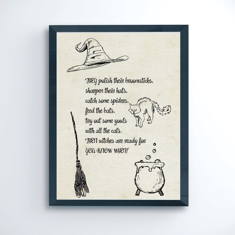 Halloween Printable Art, Witchy Poem, Halloween Poem, Witch Art ...