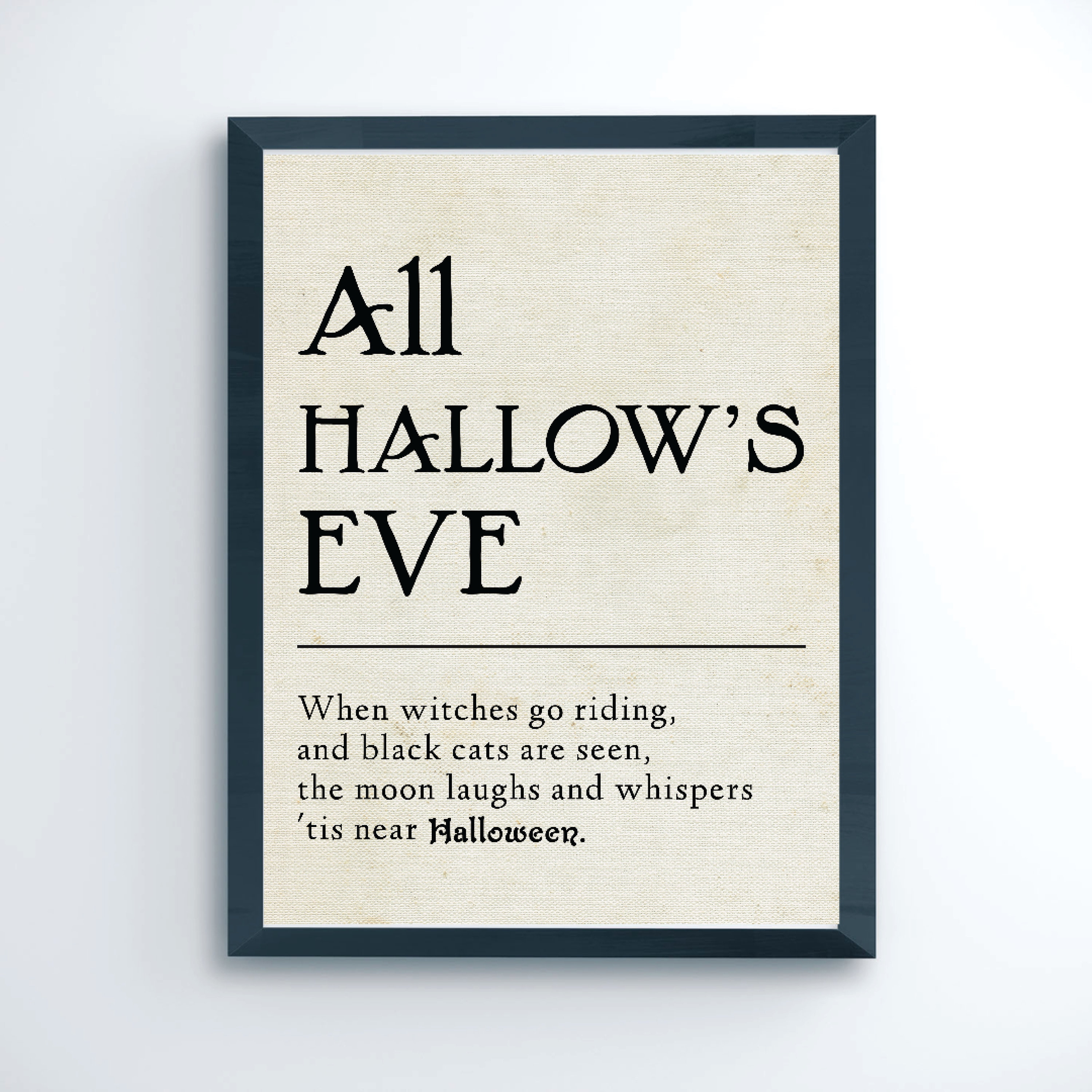 Halloween Printable Art All Hallow's Eve Halloween Poem - Etsy