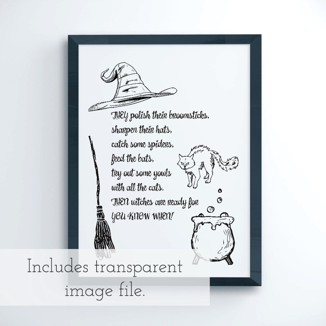 Halloween Printable Art, Witchy Poem, Halloween Poem, Witch Art ...