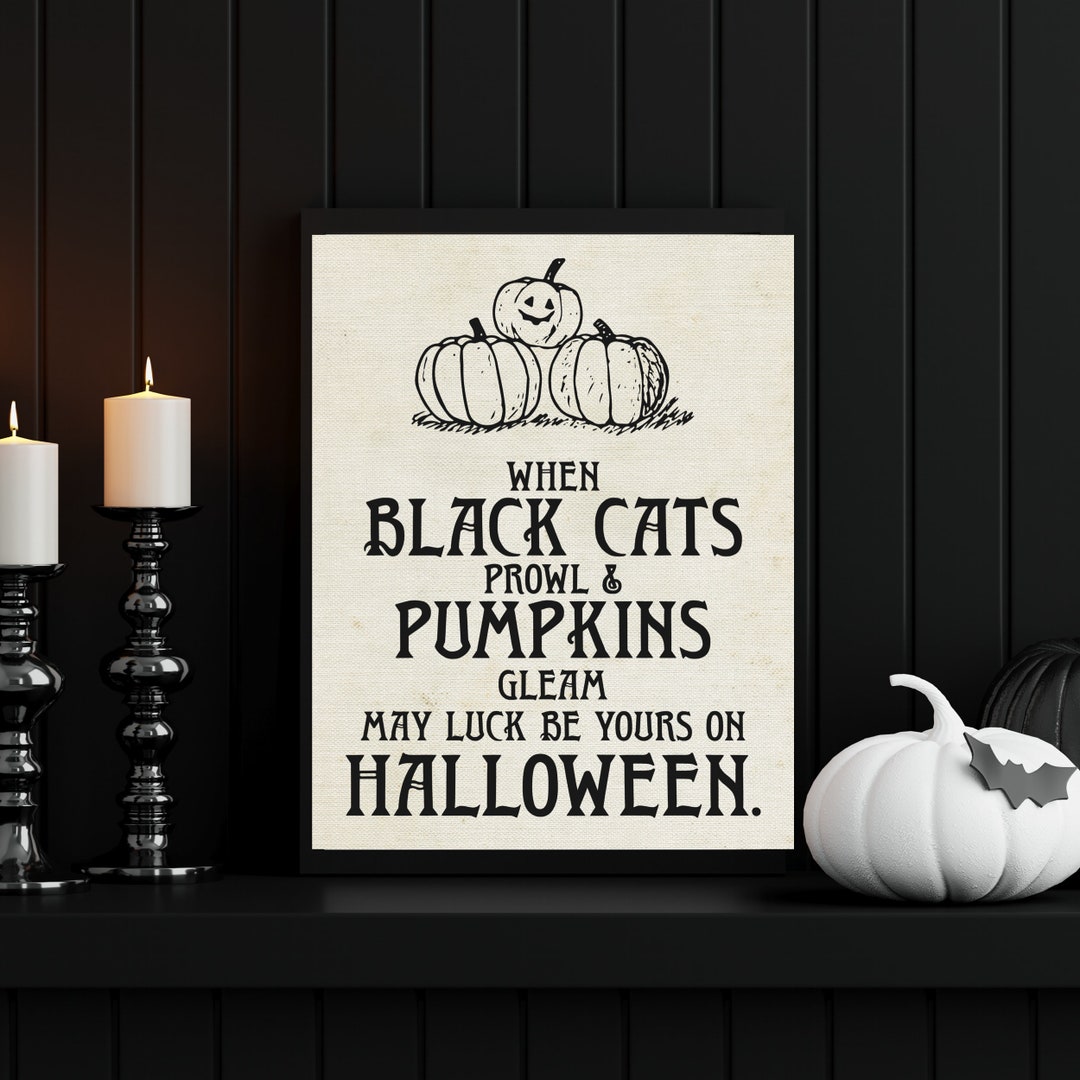 Black Cats & Pumpkins Halloween Poem Art Print (digital Download) - Etsy