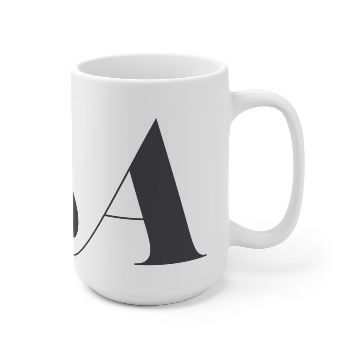 Personalized Initial Coffee Mug, Lust Script Font - Etsy