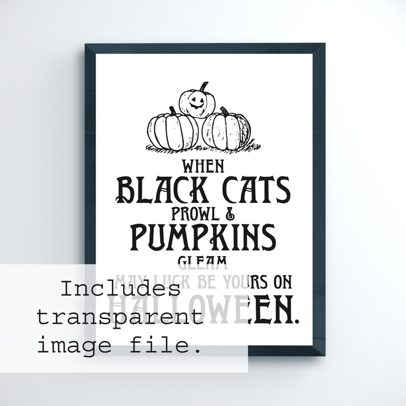 Black Cats & Pumpkins Halloween Poem Art Print (digital Download) - Etsy
