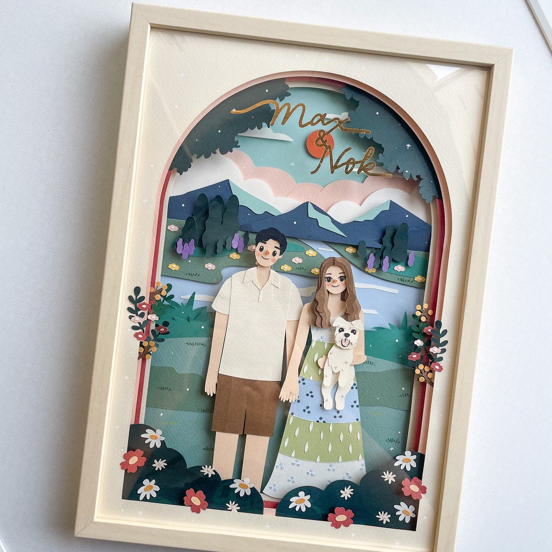 Personalized Paper Cut Portrait With Natural Detailed Background ...