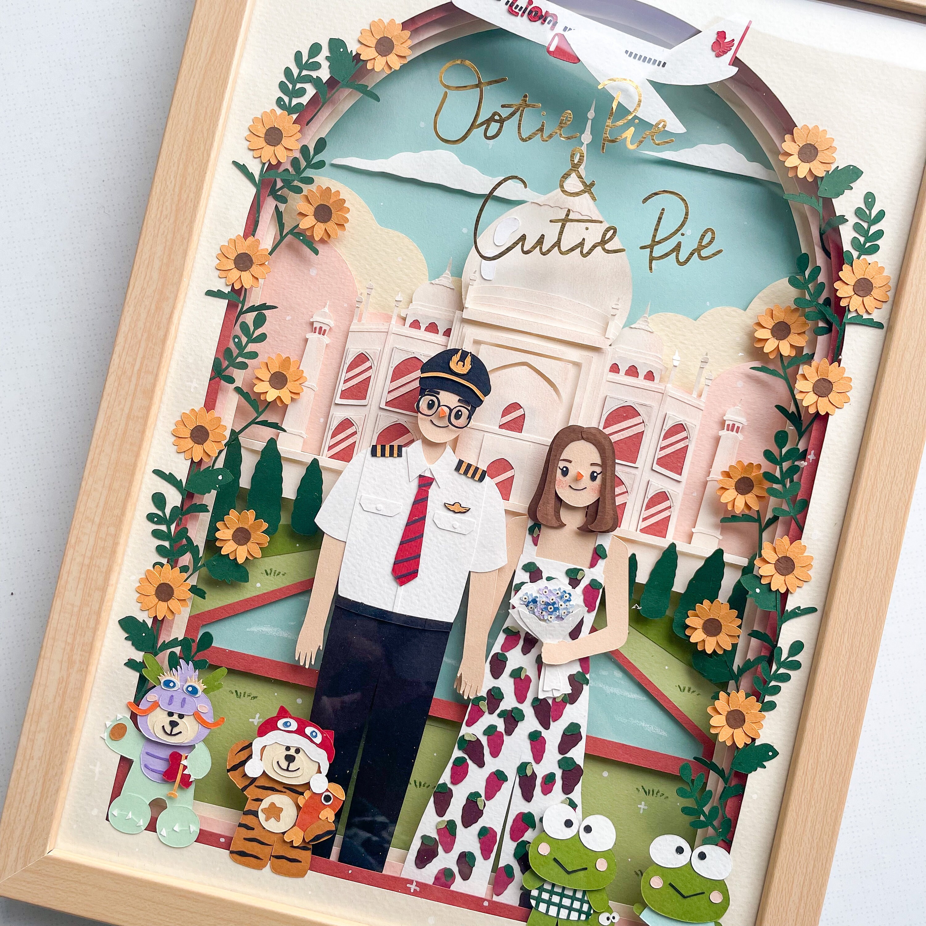 Personalized Paper Cut Portrait With Detailed Background, Couple ...