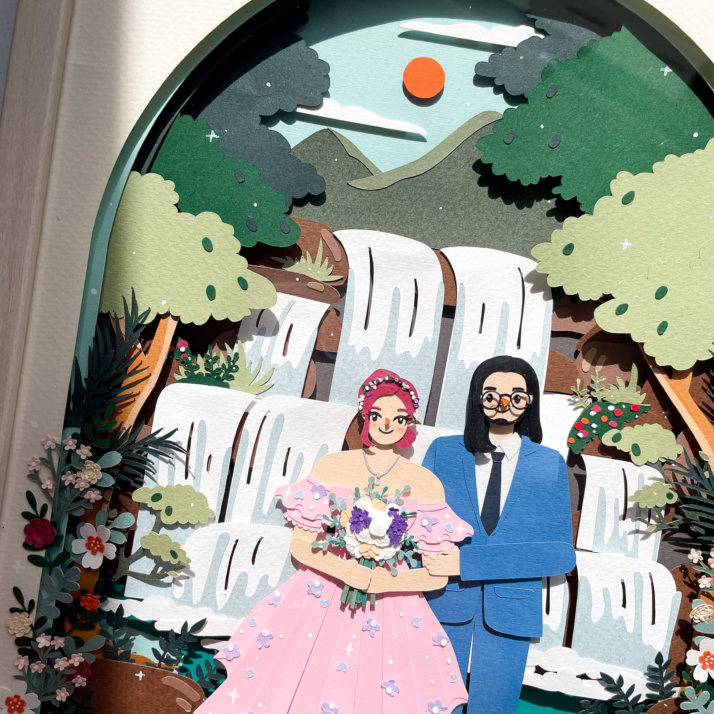 Personalized Paper Cut Portrait With Natural Detailed Background ...