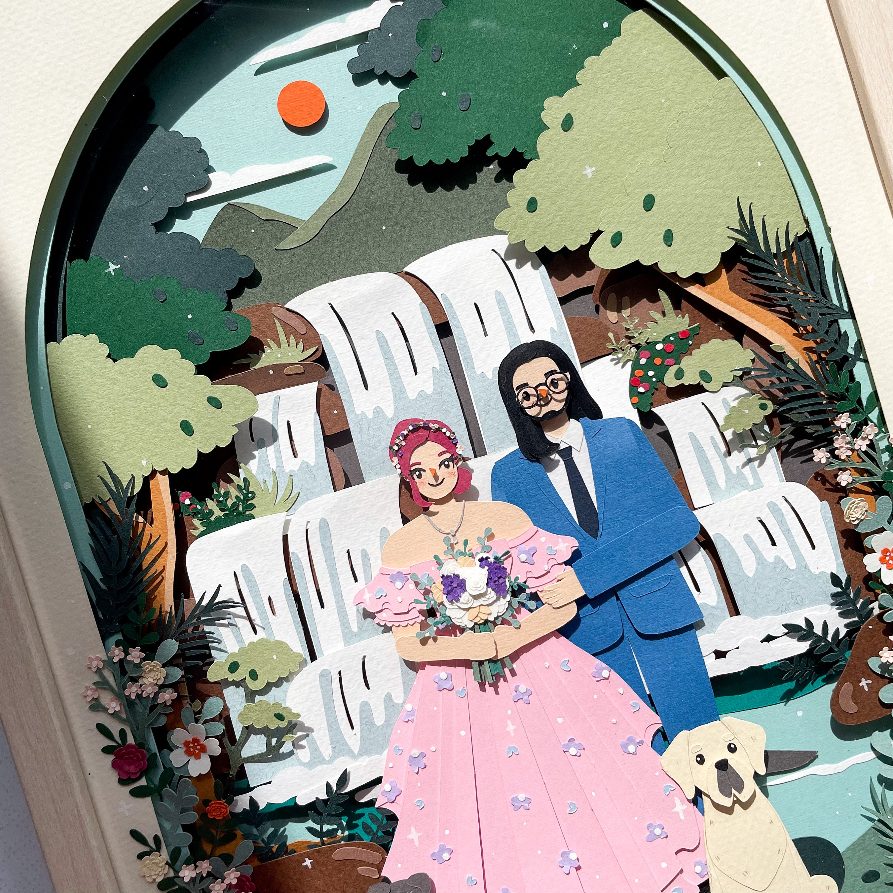 Personalized Paper Cut Portrait With Natural Detailed Background ...